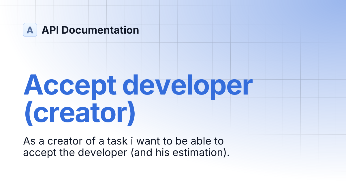 Accept developer (creator) | API Documentation