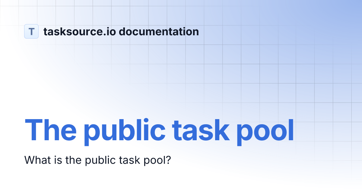 The public task pool | tasksource.io documentation